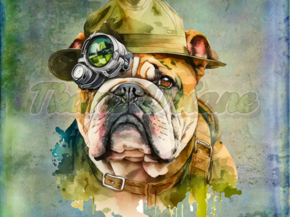 TkaneDziane.pl > PANEL DRUKOWANY BULDOG Z LORNETKĄ TŁO PASTEL ...